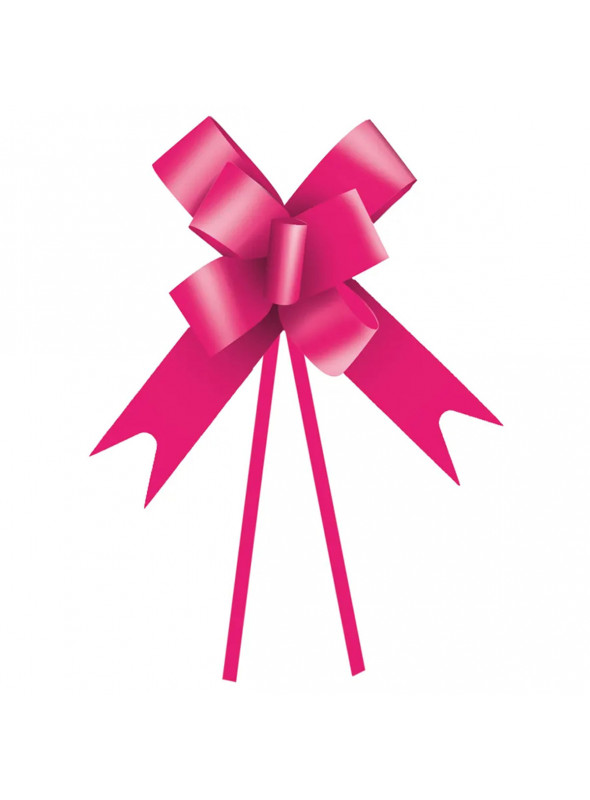 Laço Pronto Liso Rosa Pink Embalagem Presente 2,2cm 42cm 10 Unidades