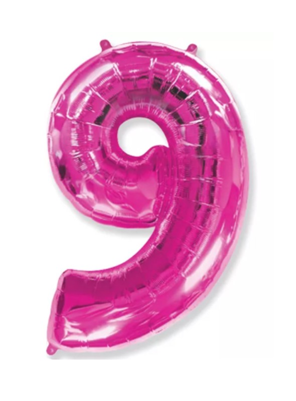 Balão Rosa Número 9