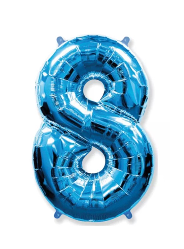 Balão Azul Número 8